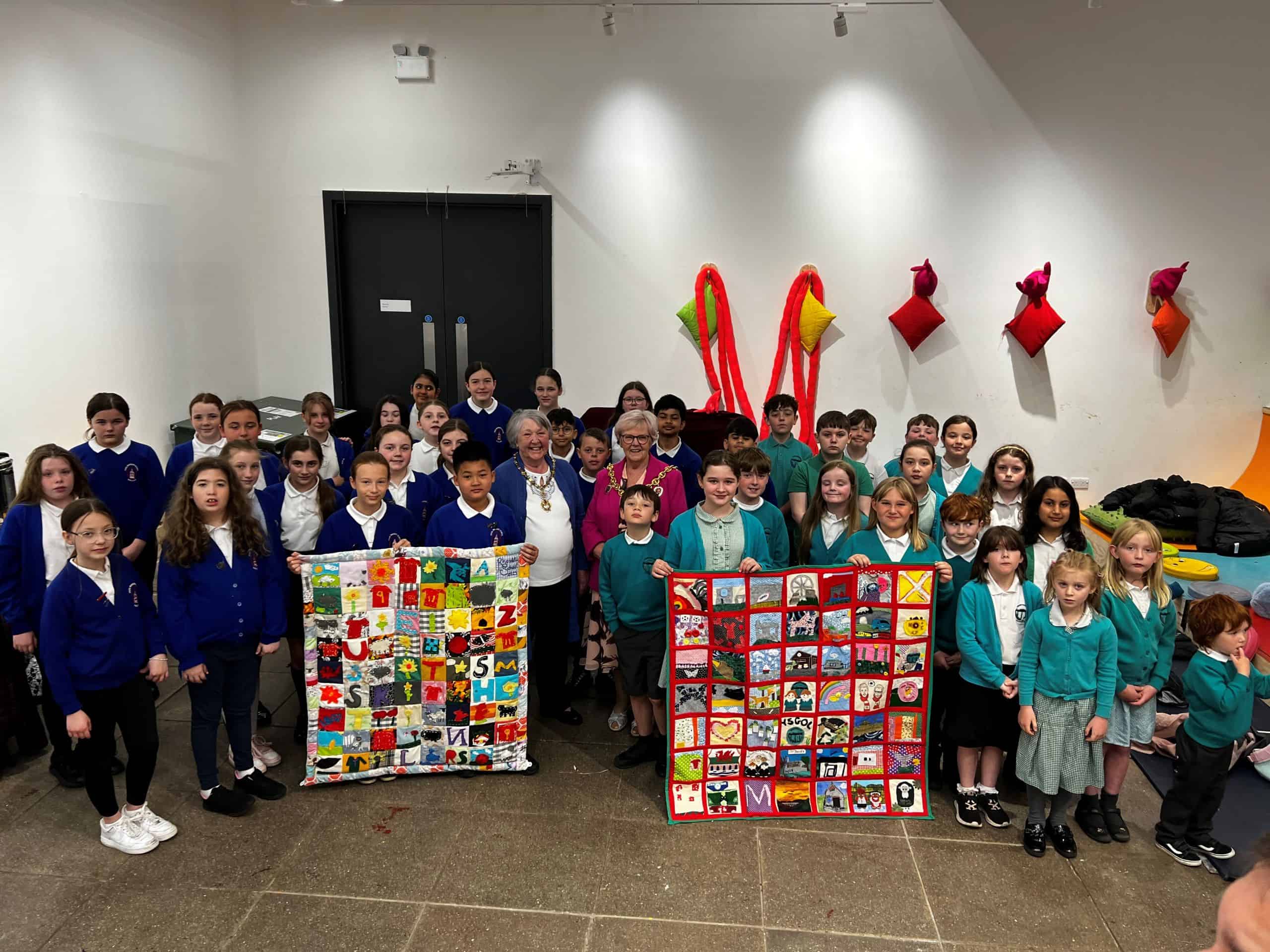 Schoolchildren create stunning patchworks inspired by the Wrexham ...